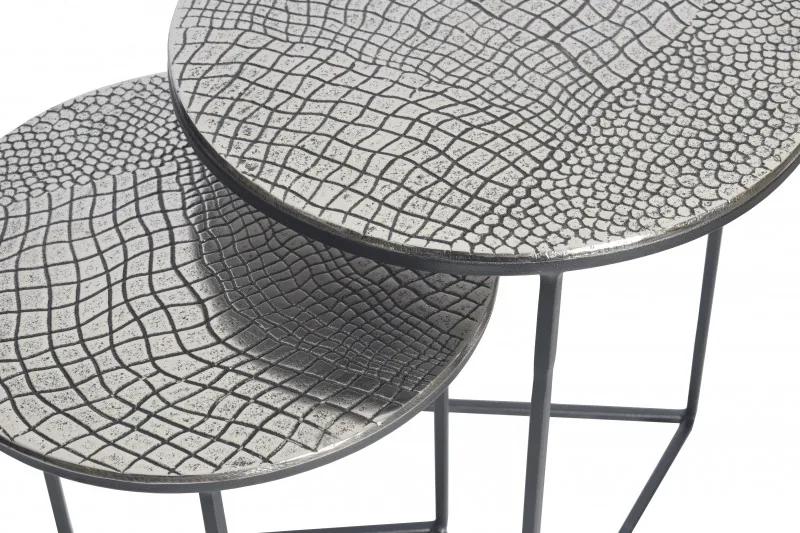 Konferenční stolek Elements Crocodile set 2ks 40cm stříbrná/ 43494