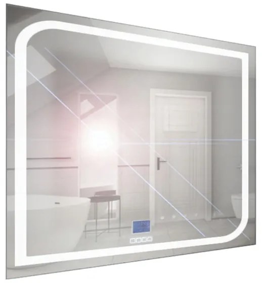 BPS-koupelny Zrcadlo závěsné s pískovaným motivem a LED osvětlením Nikoletta LED 6 Typ: dotykový vypínač, Rozměry (cm): 100x65 - (Nikoletta LED 6/100 TS)