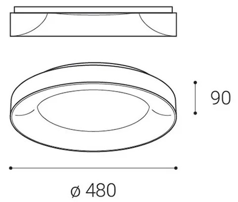 Led2 Stropní LED svítidlo BELLA ø 48 cm, černá Stmívání, řízení: 3000K/4000K ON/OFF (bez stmívání)