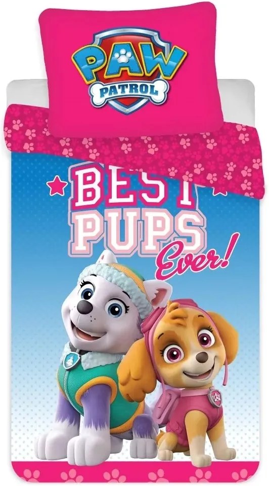 Povlečení do dětské postýlky Tlapková patrola - Paw Patrol - motiv Best Pups Ever! - 100% bavlna - 100 x 135 cm + 40 x 60 cm