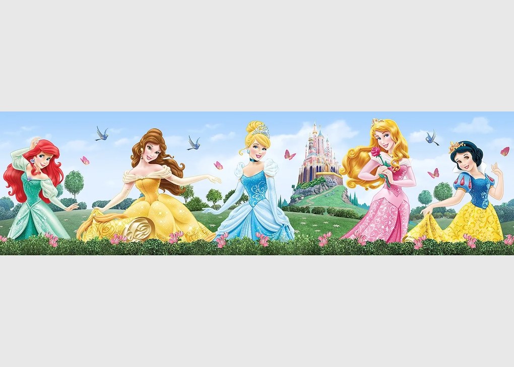 Dětská samolepící bordura na zeď Disney Princezny | 5 m x 9.7 cm | DWBD8082