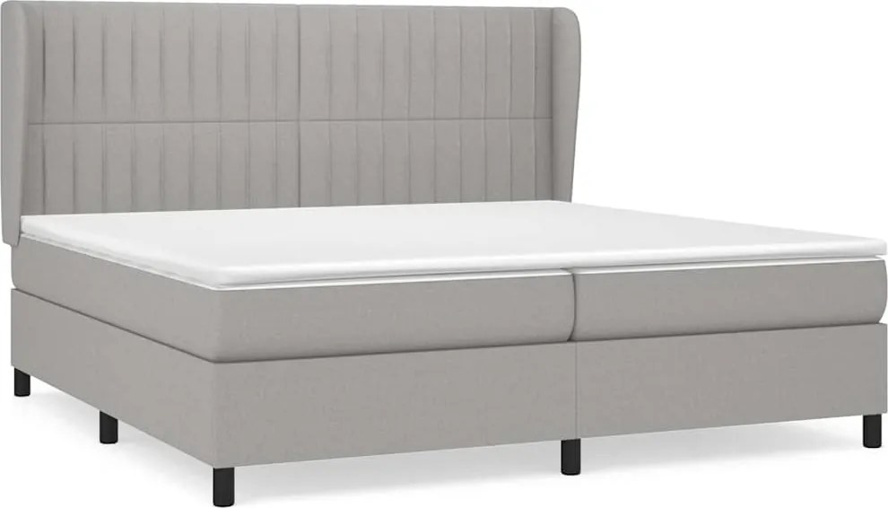 Box spring postel s matrací světle šedá 200 x 200 cm textil 3128149