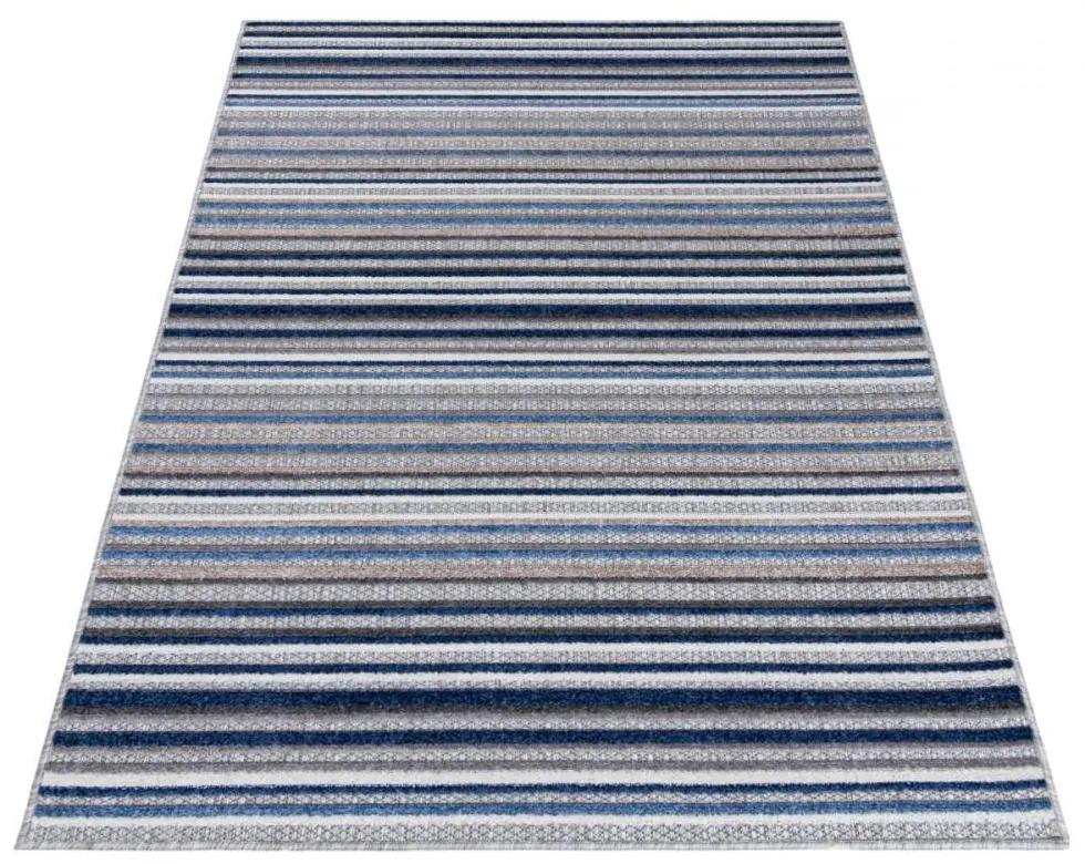 Kusový koberec Proužky šedomodrý 80x200cm