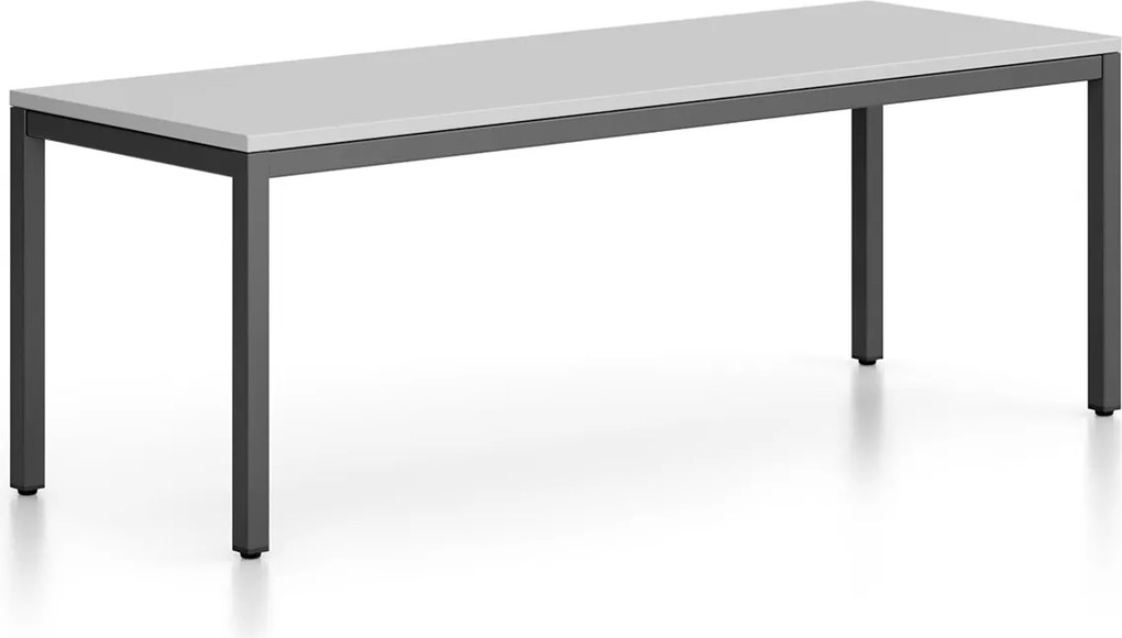 Lavice FRAME, černá podnož, 1685 x 404 x 468 mm, šedá