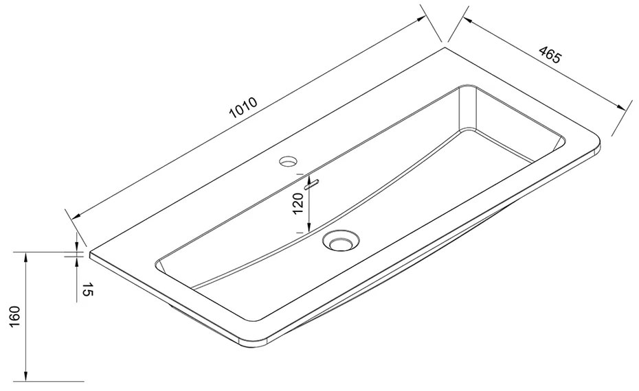 Mereo Siena koupelnová skříňka s umyvadlem z litého mramoru 101 cm antracit mat CN432M1