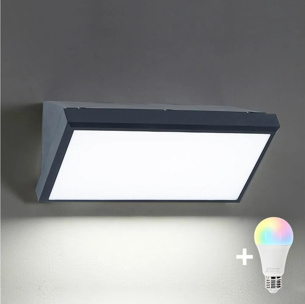BRILAGI-LED RGBW Venkovní nástěnné svítidlo TRIANGLE 1xE27/12W/230V antracitIP65