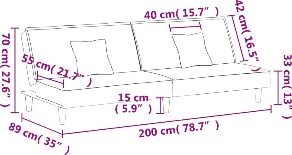 vidaXL Rozkládací pohovka textil [351904] Barva: krémová