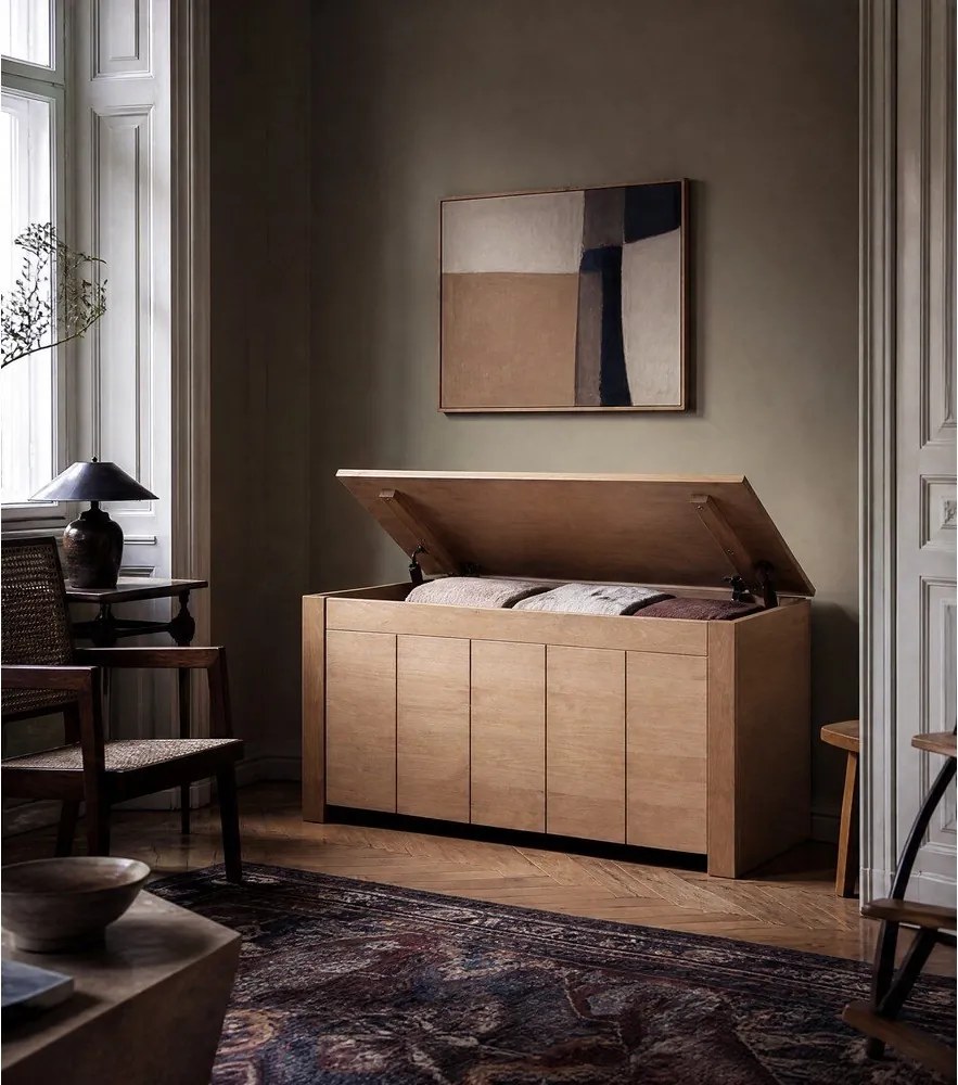 Truhla z borovicového dřeva v přírodní barvě 100x45 cm Bertram – Støraa