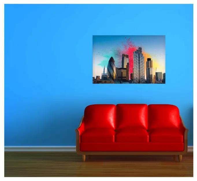 Malvis ® Obraz výbuch barev ve městě Velikost: 90x60 cm
