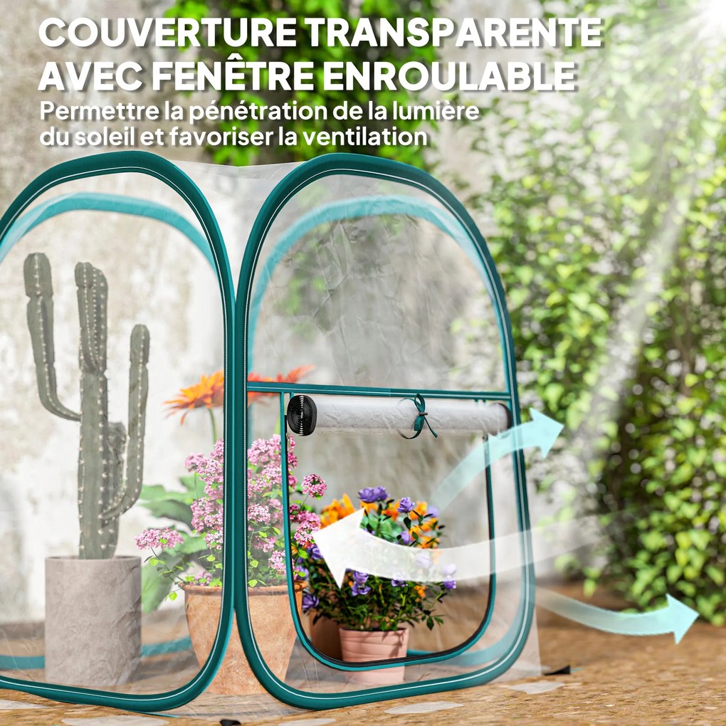 Outsunny Mini Zahradní Skleník, Mini Transparentní PVC Pop-Up Skleník, Zimní Stan pro Vnitřní nebo Venkovní Použití, pro Zeleninu, Rostliny, Květiny,…
