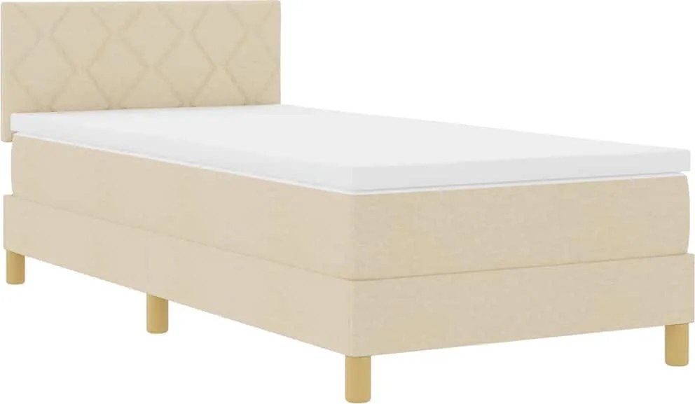 Postel s boxspringem s polštářem Krémová 100 x 200 cm textil 3338977
