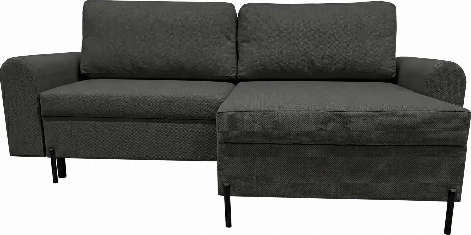 Rohová rozkládací sedací souprava do L PORTINE, 245 cm, s úložným prostorem Roh pohovky: Levý roh, Barva látky Sawana: Hnědá (Sawana 25)