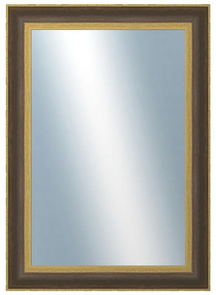 DANTIK - Zarámované zrcadlo - rozměr s rámem cca 50x70 cm z lišty ZVRATNÁ černozlatá plast (3071)