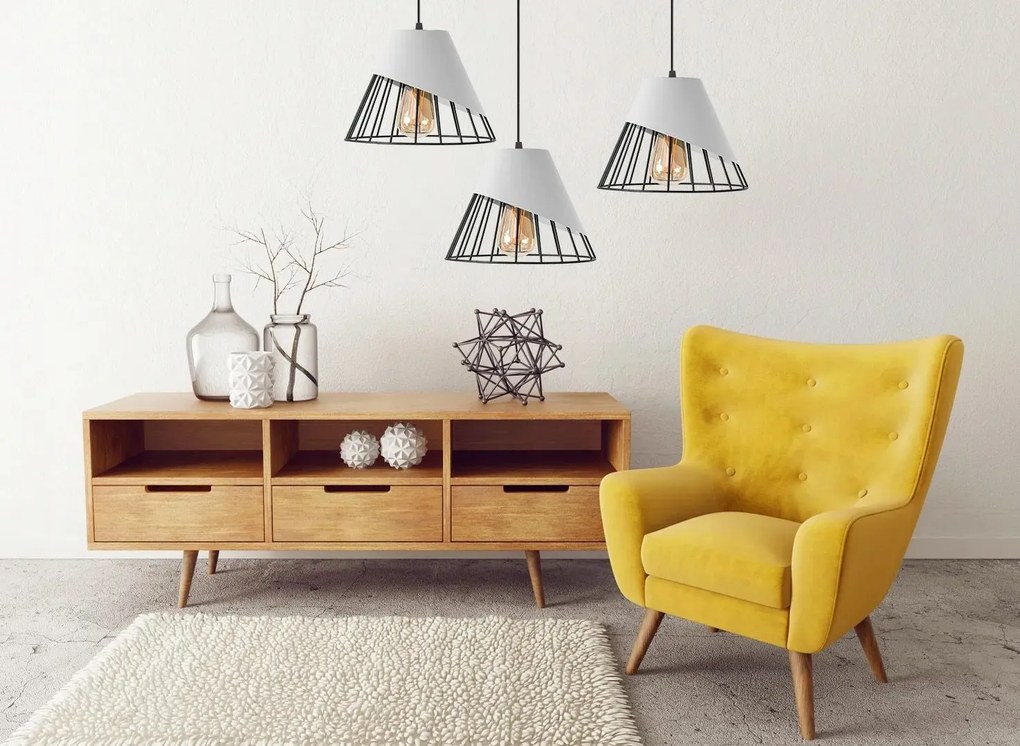 Toolight - závěsná stropní zrcadlová lampa E27 60W APP228-1CP, černá-bílá, OSW-00888