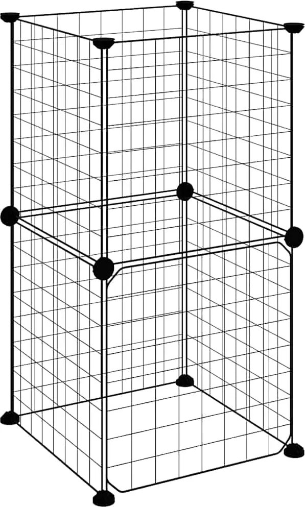 8panelová ohrádka pro zvířata s dvířky černá 35 x 35 x 70 cm ocel 3114032