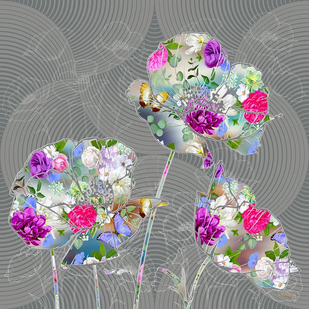 Dekorační foto polštářek Barevné květiny, 45x45cm, CN3619