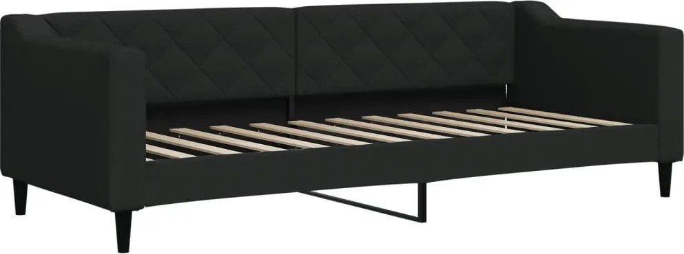 Válenda s přistýlkou a zásuvkami černá 80 x 200 cm textil 3197459