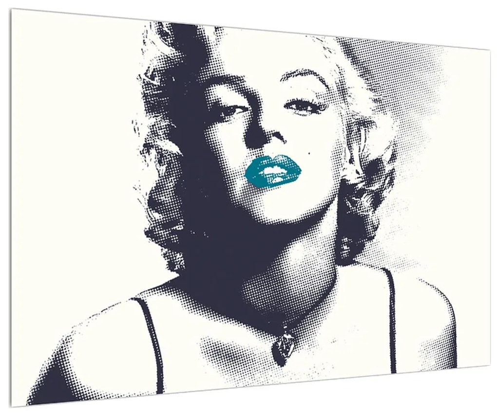 Obraz Marilyn Monroe s modrými rty (90x60 cm)