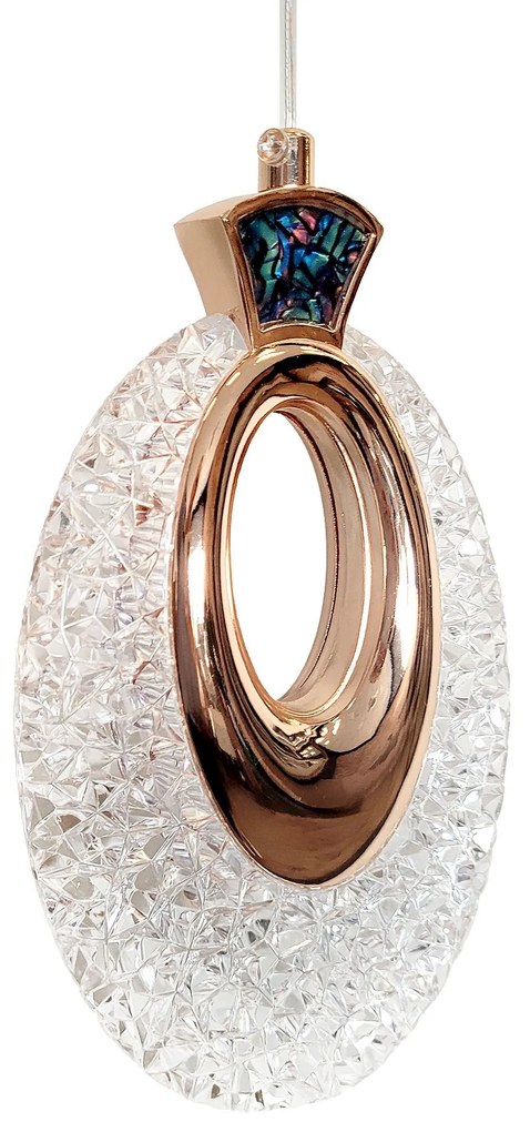 Toolight Moderní závěsné LED osvětlení Crystal D2 LHJ109-1CP růžová zlatá