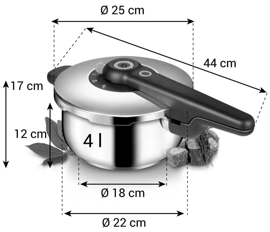 Tlakový nerezový hrnec s pokličkou na indukci 4 l SmartClick – Tescoma