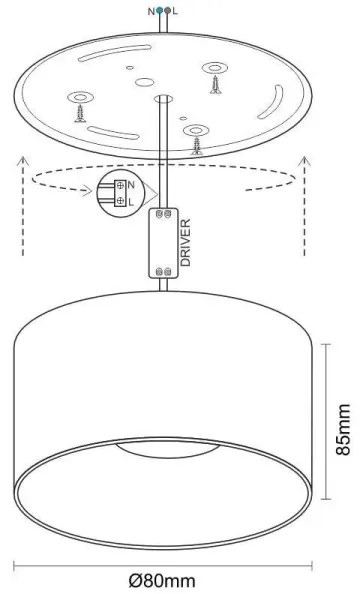 LED Bodové svítidlo LED/12W/230V 4000K pr. 8 cm bílá