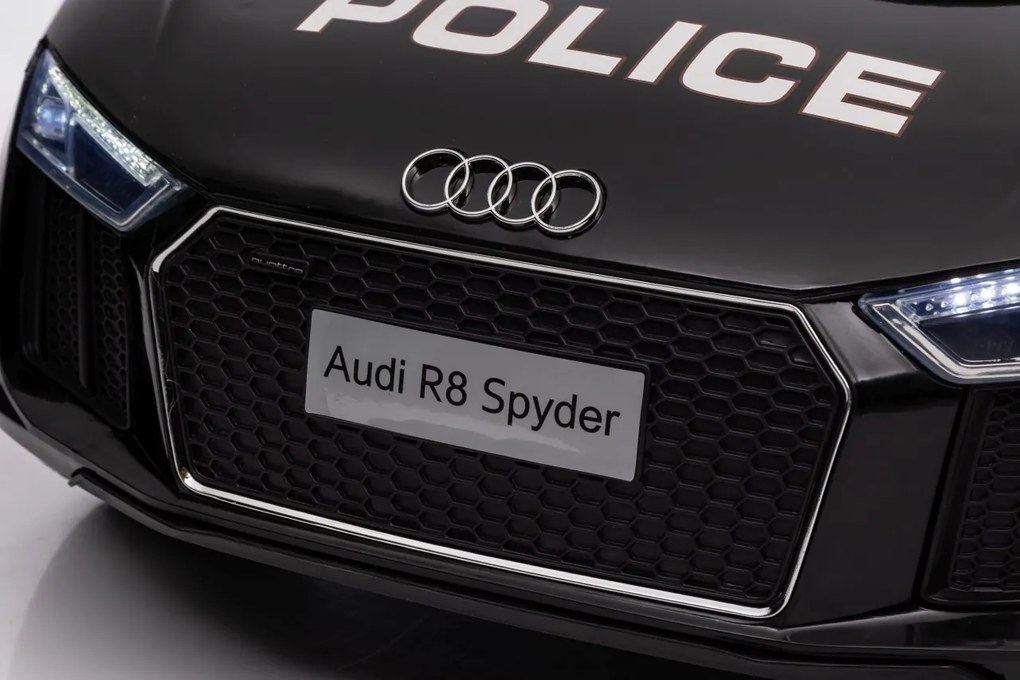 Ramiz Elektrické autíčko Audi R8 Policie na baterie + dálkové ovládání + EVA + pomalý start + MP3 LED