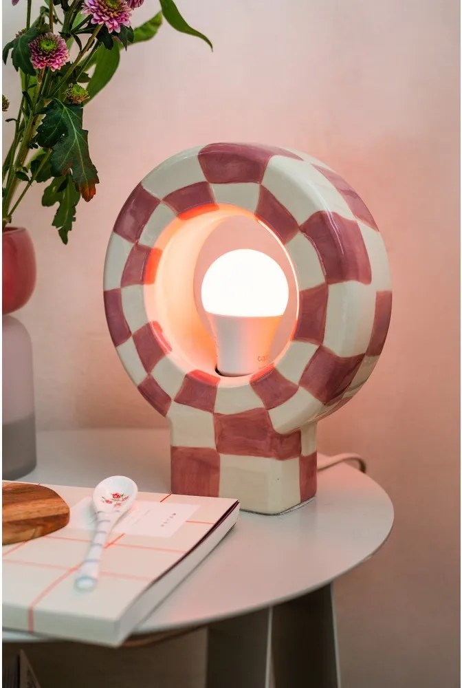 Růžová stolní lampa (výška 23,5 cm) Vialini – Bloomingville