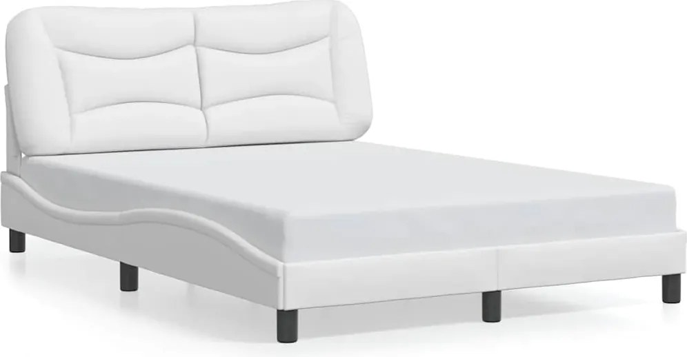 Rám postele bez matrace Hvar bílý 140x190 cm umělá kůže 3207996