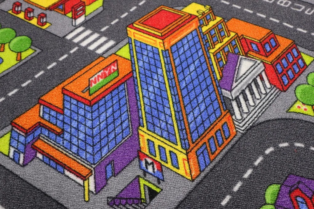 Associated Weavers, Dětský kusový koberec silnice Big City, 95x133, vícebarevná, dětský pokoj