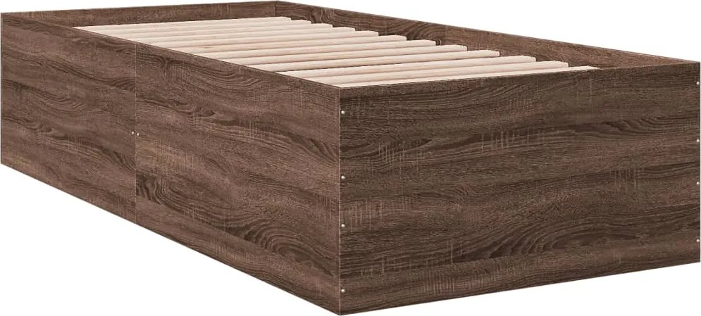 Rám postele hnědý dub 75 x 190 cm kompozitní dřevo 3280985