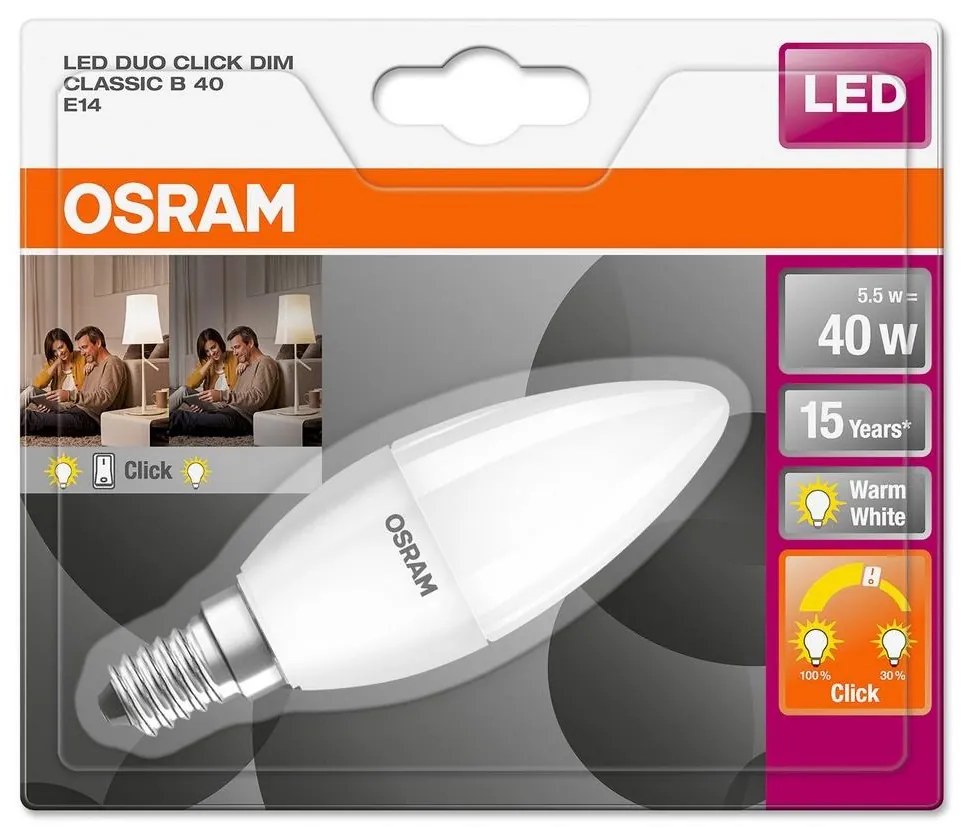 Osram LED Stmívatelná žárovka DUO CLICK E14/5,5W/230V 2700K - Osram P224803