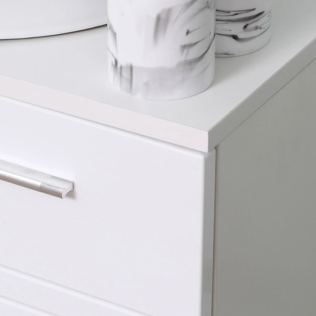 Kleankin Koupelnová Podskříňová Skříň s 2 Dveřmi a Nastavitelnou Vnitřní Policí Moderní Styl 60x30x62.5 cm Bílá