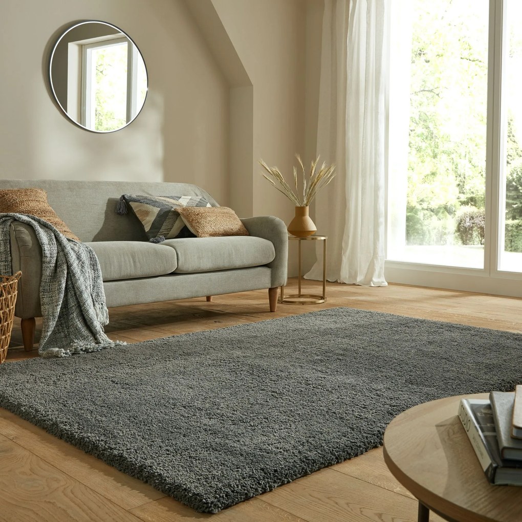 Flair Rugs, Kusový koberec Shaggy Teddy Charcoal, 120x170, šedá, ložnice