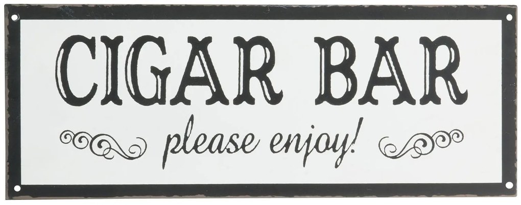 Kovová nástěnná cedule Cigar Bar - 39*15 cm