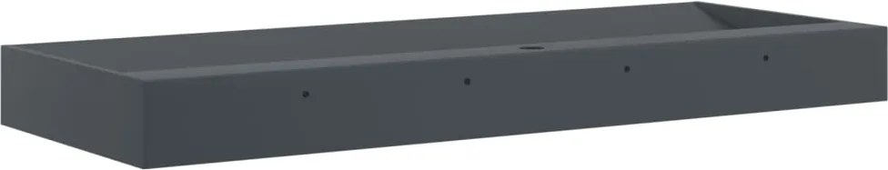 Umyvadlo 120x46x11 cm minerální/mramorový kompozit antracitové 155986