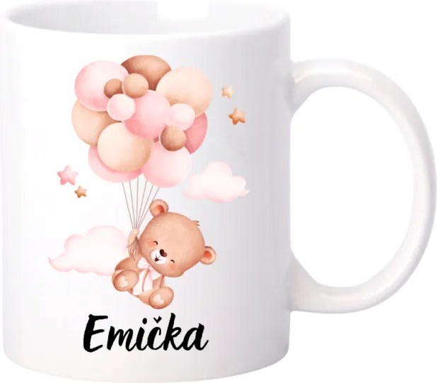 Keramický hrníček Medvídek s balónky