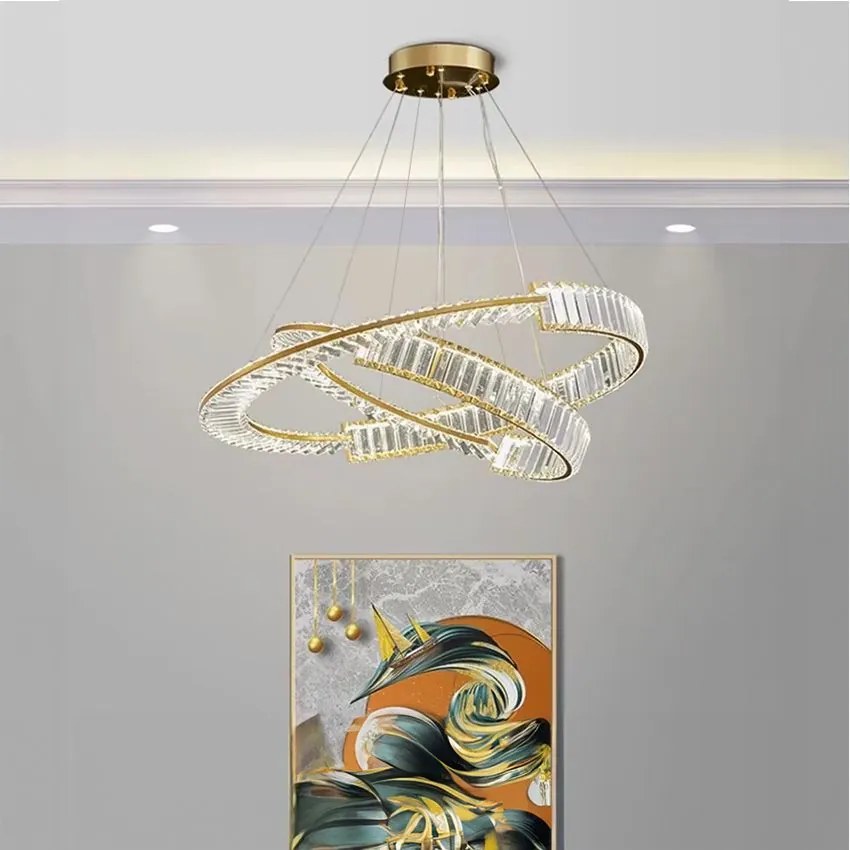 Toolight Toolight, LED křišťálové stropní svítidlo APP1524-CP60/80, zlatá, OSW-06972