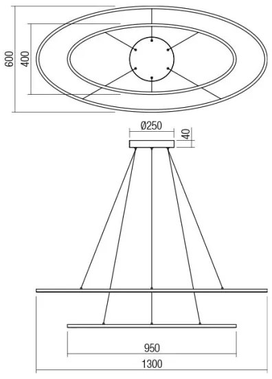 Redo 01-3300 - LED Stmívatelný lustr na lanku LEO LED/115W/230V bronzová