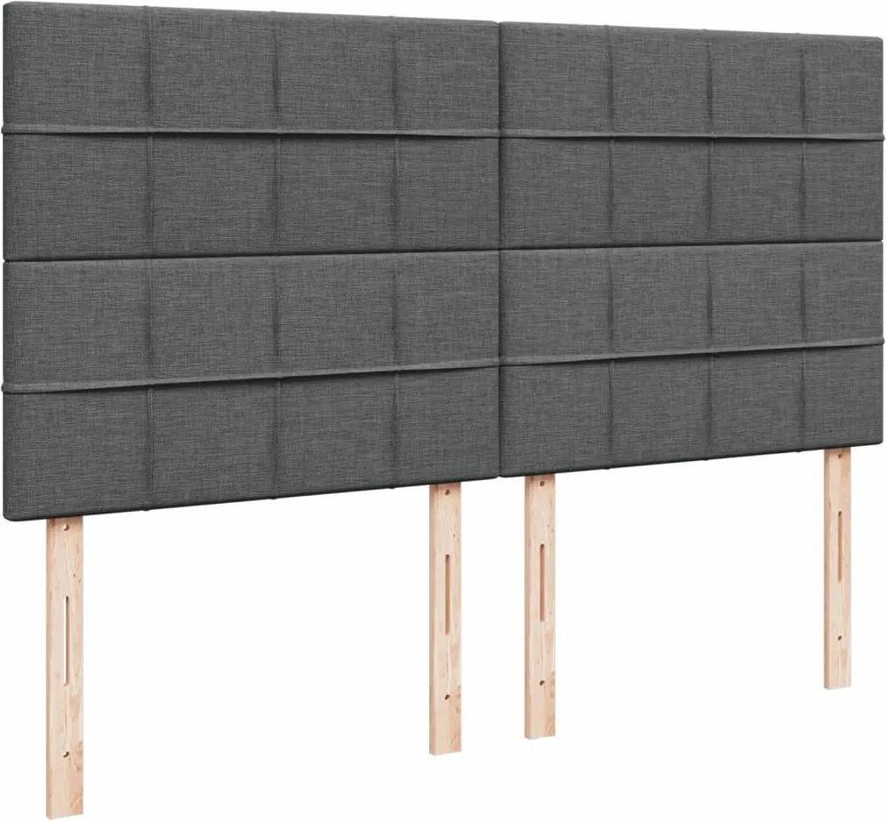 Box spring postel s matrací tmavě šedá 200x200 cm textil 3291388