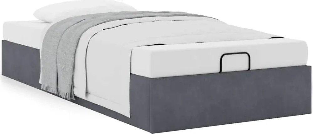 Osmanský rám postele bez matrace tmavě šedá 90x200 cm samet 3310938