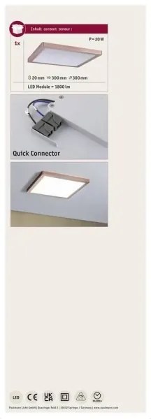Paulmann 70941 - LED/20W Přisazený panel ATRIA 230V 4000K 30x30 cm rose gold