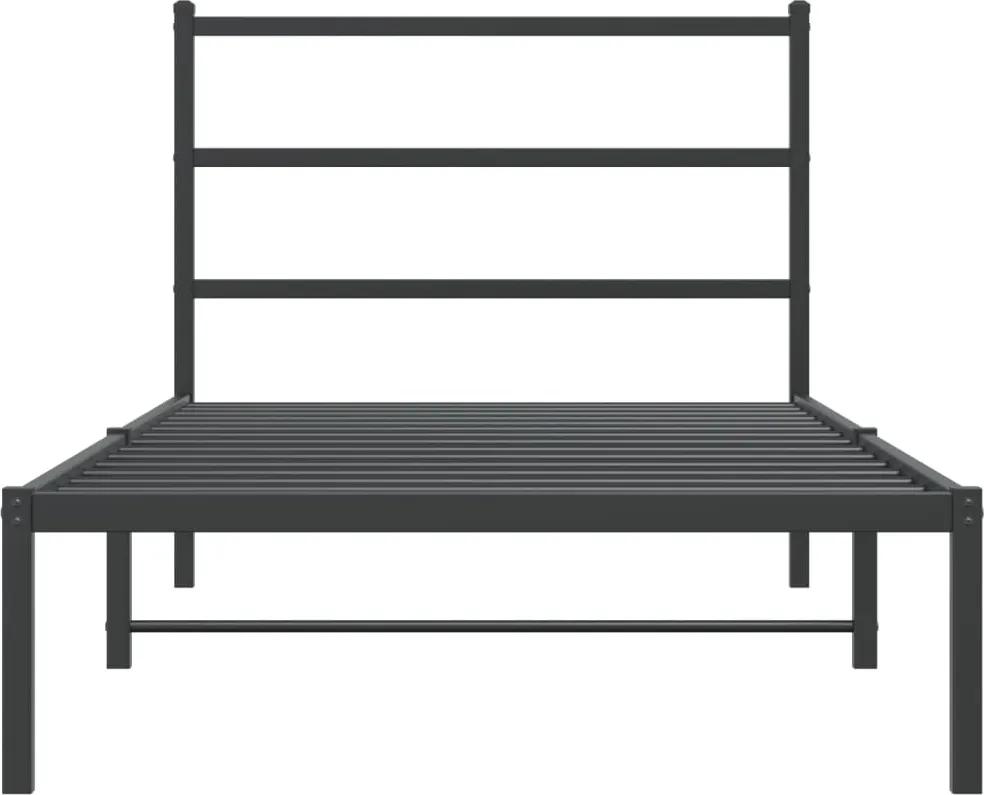vidaXL Kovový rám postele s čelem 100 x 200 cm [355360] Barva: Černá