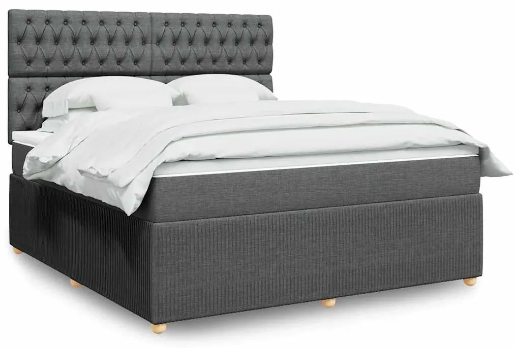 Box spring postel s matrací tmavě šedá 180x200 cm textil 3292143