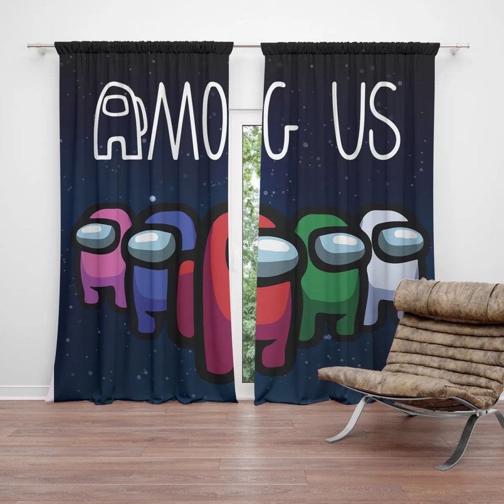 Sablio Závěs AMONG US ve vesmíru: 2ks 140x250cm