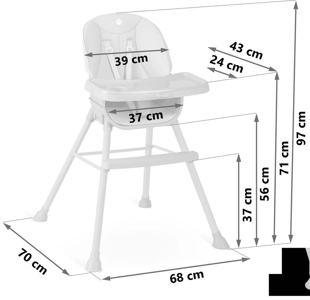 Židle na krmení Nukido Tilo béžová