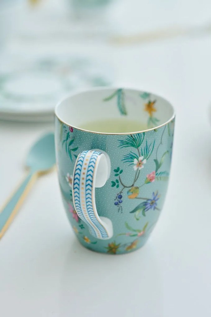 Pip Studio Jolie flowers blue sada 2 hrnečků 350ml, dárkové balení, modré
