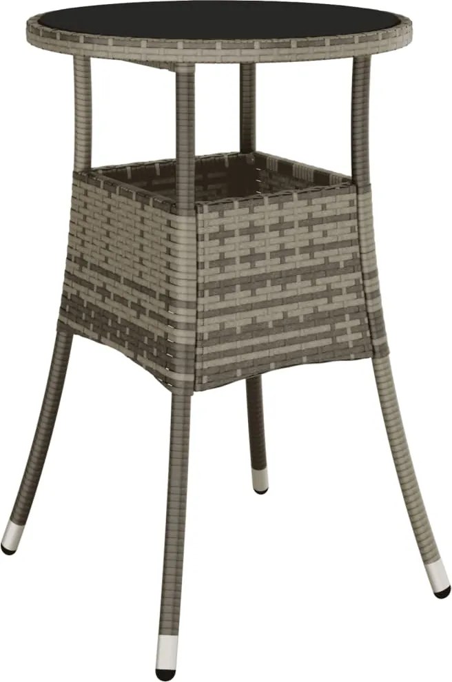 5dílný zahradní bistro set s poduškami černý polyratan 3187427