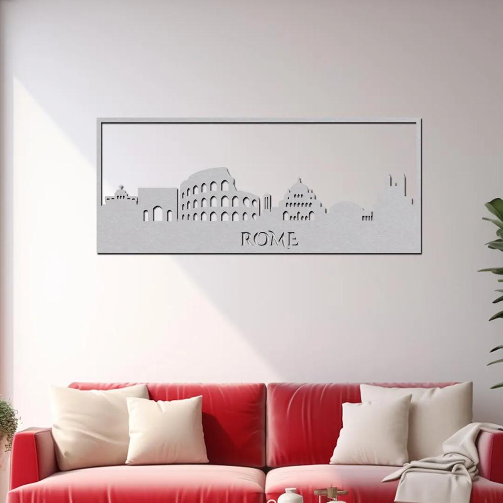 Dřevěná dekorace na zeď ŘÍM Rozměry (cm): 40x11, Barevný vzor: Bílá