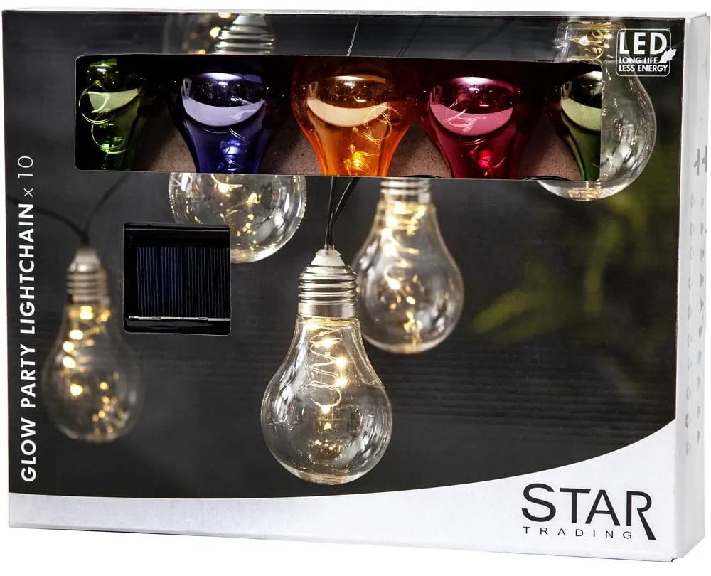 Barevný solární světelný LED řetěz vhodný do exteriéru Star Trading Glow, délka 1,9 m