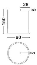 Moderní lustr Lunette 60
